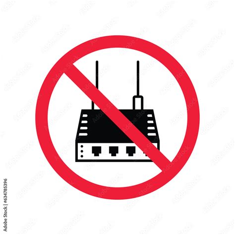 Forbidden Router Icon Warning Caution Attention Restriction Label Router Icon Router