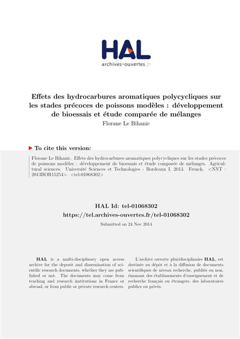 Pdf Effects Of Polycyclic Aromatic Hydrocarbons On Early Life Stages
