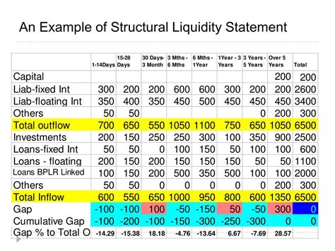 Liquidity Statement Template