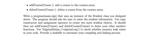 solved 2 design a class called course the class s purpose