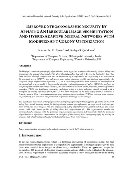 pdf improved steganographic security by applying an irregular image