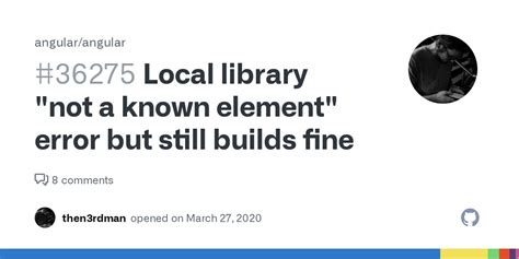 local library not a known element error but still builds fine · issue