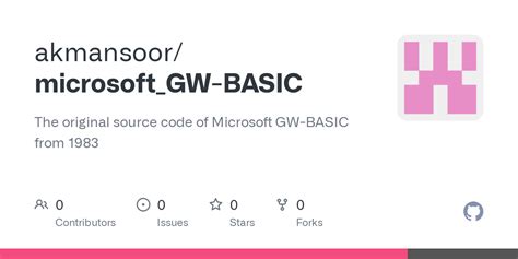 Github Akmansoormicrosoftgw Basic The Original Source Code Of