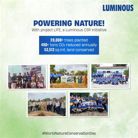 Luminous Power Technologies P Ltd On Linkedin Csr Worldnatureconservationday Luminous