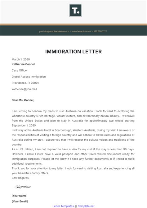 Employee Verification Letter For Immigration Templates At