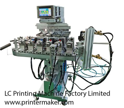 컨베이어 및 회전 지그가 있는 4색 패드 인쇄기plc 제어