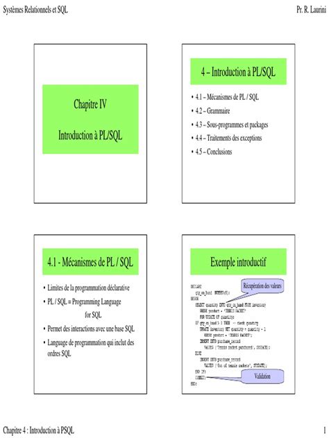 Plsql Cours Pdf Sql Plsql