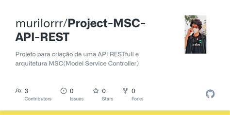 GitHub murilorrr Project MSC API REST Projeto para criação de uma API RESTfull e arquitetura