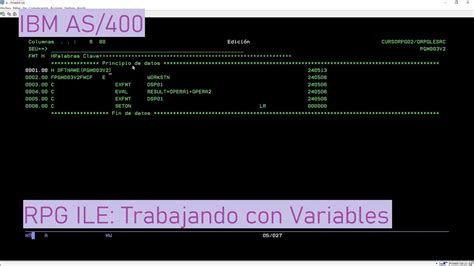 Ibm As 400 Rpg Ile Trabajando Con Variables Youtube