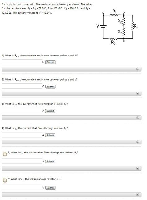 Solved A Circuit Is Constructed With Five Resistors And A