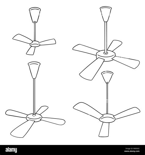 Vector Set Of Ceiling Fan Stock Vector Image And Art Alamy