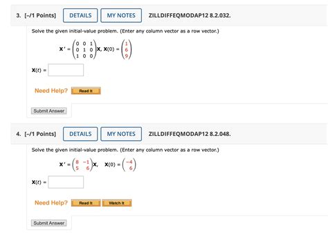 Solved 1 ﻿points Zilldiffeqmodap12 82032solve The