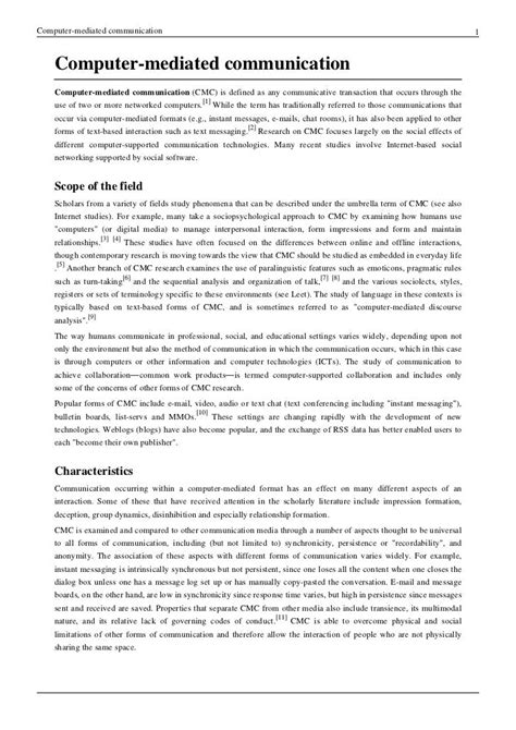 Computer Mediated Communication (CMC)