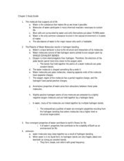 Chapter Study Guide Chapter Study Guide The Molecule That Supports All Of Life A Water
