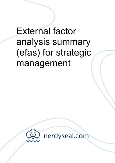 External Factor Analysis Summary Efas For Strategic Management 858 Words Nerdyseal