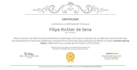Filipe Sena On Linkedin Semanaspringreact Devsuperior Java React