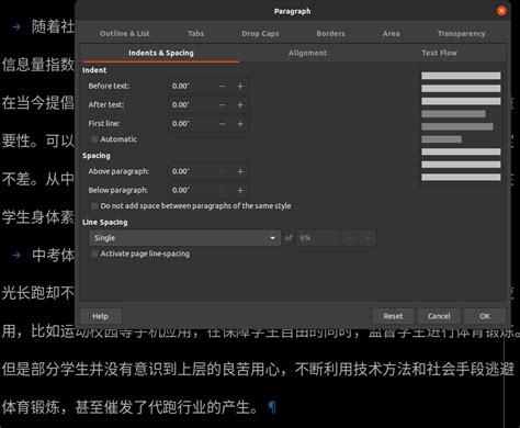 line spacing setting was single but show double line english ask
