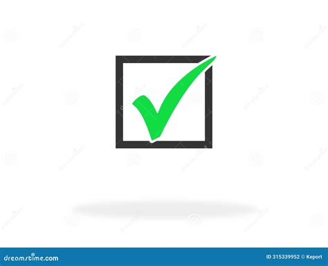 Checkbox With Green Check Mark Symbol With Shadow Stock Illustration Illustration Of Present