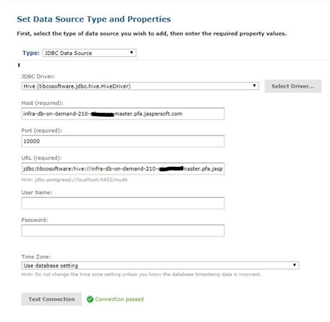 How Do We Connect To Hive Database From Tibco Jasperreports® Server