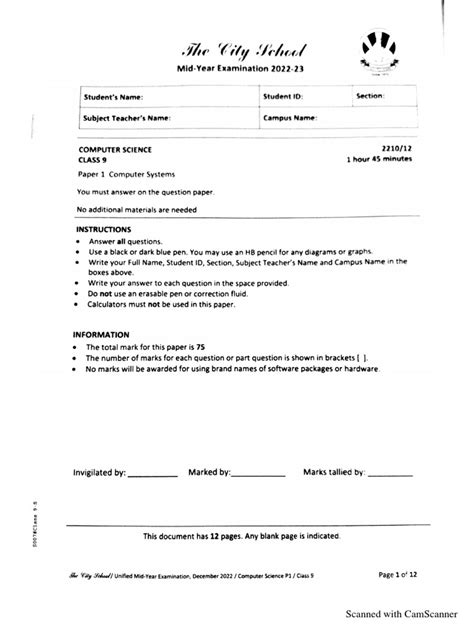 Comp Science P1class 9 Pdf