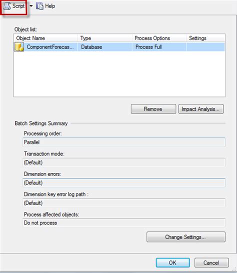 Salvoz Ssas Creating A Script To Process An Ssas Database In Ssms