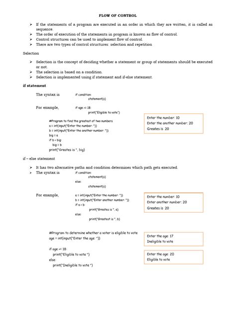 Flow-Of-Control | PDF | Control Flow | Parameter (Computer Programming)
