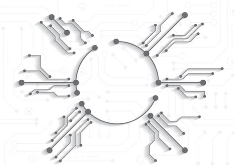 하이테크 디지털 데이터 연결 시스템 및 컴퓨터 전자 설계를 사용한 회로 기술 배경 프리미엄 벡터