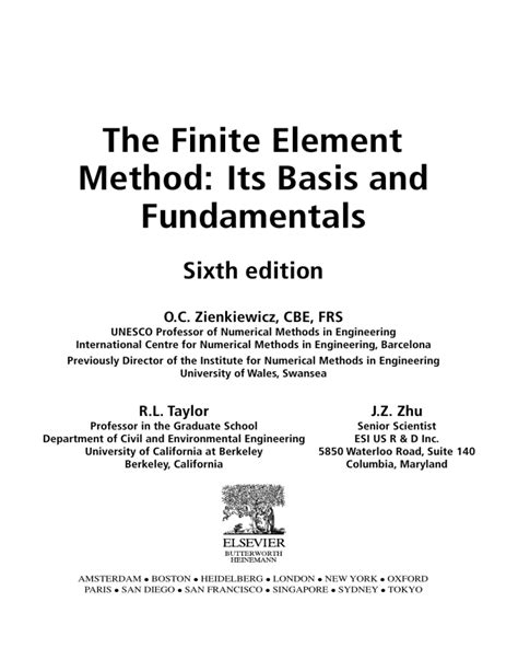 Finite Element Method Basis And Fundamentals Textbook