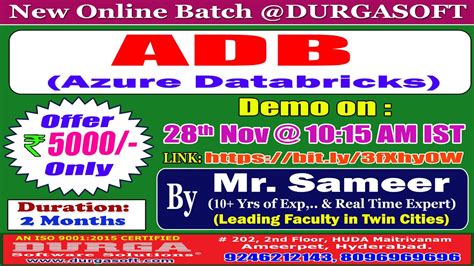 Adb Azure Databricks Online Training Durgasoft Youtube