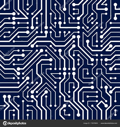 Circuit Board Seamless Pattern Vector Background Microchip Technology Electronics Wallpaper