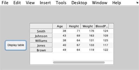 Is There A Simple Way To Display Table In Matlab GUI Stack Overflow