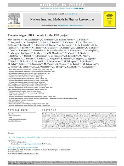 PDF The New Trigger GPS Module For The EEE Project