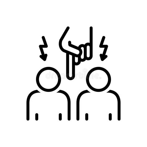 Black Line Icon For Interfere Interlope And Admission Stock Vector