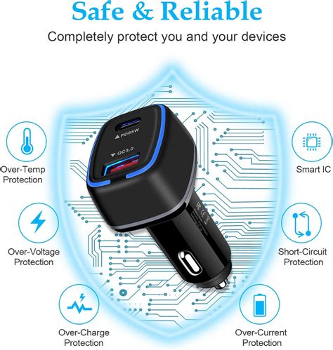 Buy Super Fast USB C Car Charger W PD QC Dual Port Car Charger Fast Charging USB C Car Adapter