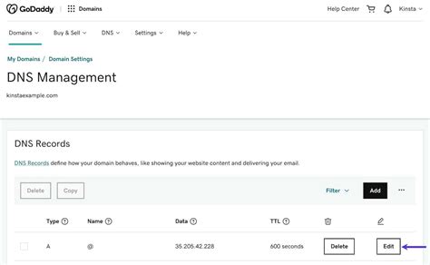 How To Add An A Record With Godaddy Kinsta®