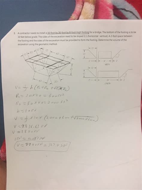 solved determine the excavation volume for problem 3 using