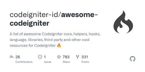 Github Codeigniter Id Awesome Codeigniter A List Of Awesome Codeigniter Core Helpers Hooks