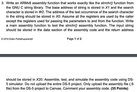 3 write an armv8 assembly function that works