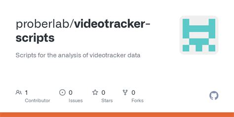 GitHub Proberlab Videotracker Scripts Scripts For The Analysis Of Videotracker Data