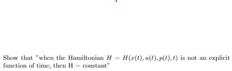 Solved Question Of Optimal Control From The