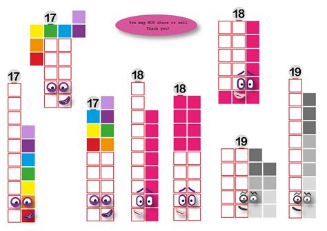 Numberblocks Stickers 1 19 Including Numberlings Pdf Png Instant Download Etsy