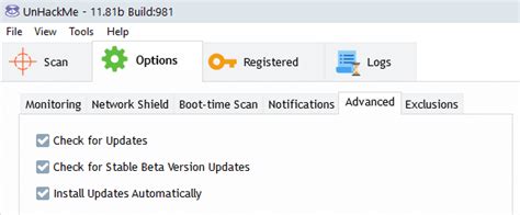 Unhackme Advanced Options Unhackme Knowledge Base