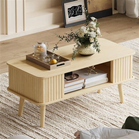 Lazzo Coffee Table With Storage Rectangle Center Table For