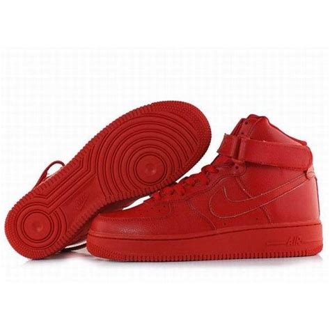 Classic Pure Red Nike Air Force One High Tops Women Shoes 233 970 Cop