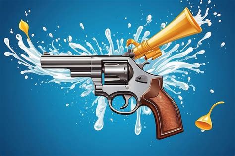 Songkran Travel Thailand Festival Gun Water And Water Splash Design On