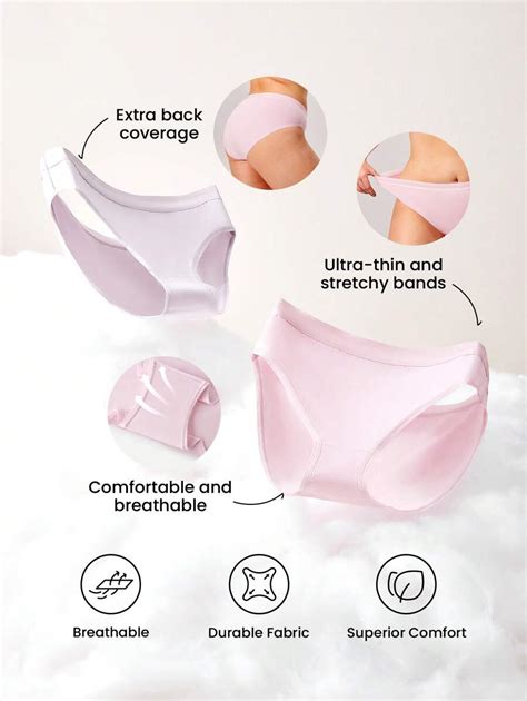 Luvlette Plus 3 Pack Cotton High Waist Bikini Cut Underwear Set Shein