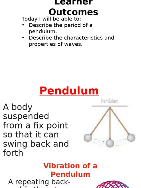Pendulum Vibration And Wave Properties Pdf Hertz Frequency