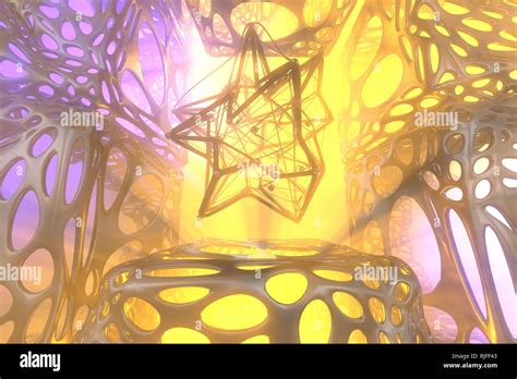 Abstract 3d Rendering Concept Of High Poly Atomic Sphere With Chaotic Mesh Grid Cellular Abstract 3d Rendering Concept Of High Poly Atomic Sphere With Chaotic Mesh Grid Cellular