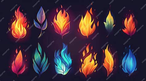 Versatile Fire Icon Set Featuring Various Flame Designs With Dynamic