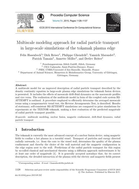 Pdf Multiscale Modeling Approach For Radial Particle Transport In